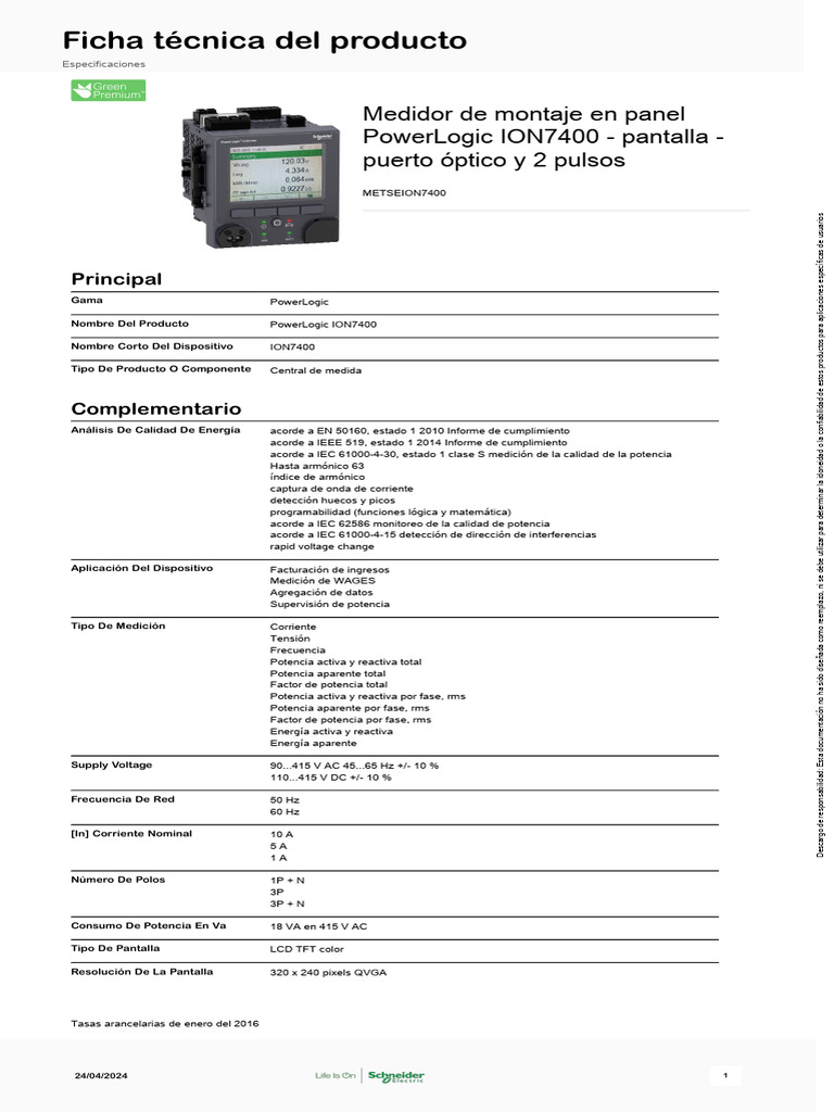 Schneider Electric - PowerLogic-ION7400-Power-Quality-Meters ...