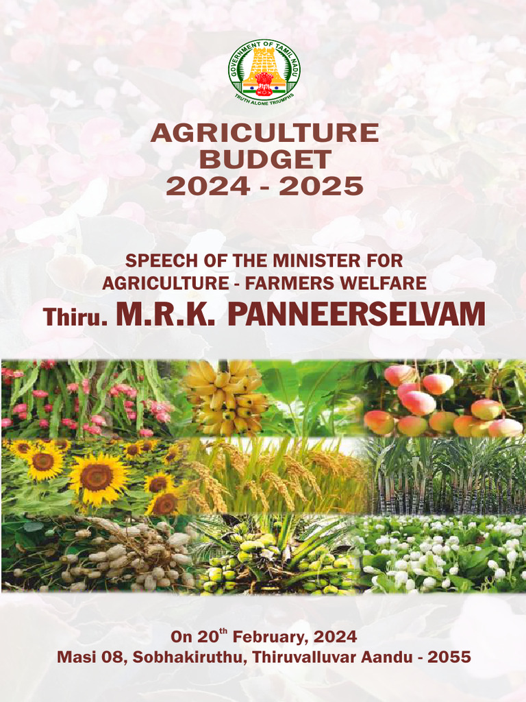 Agri Budget Speech e 2024 25 | PDF | Agriculture | Soil