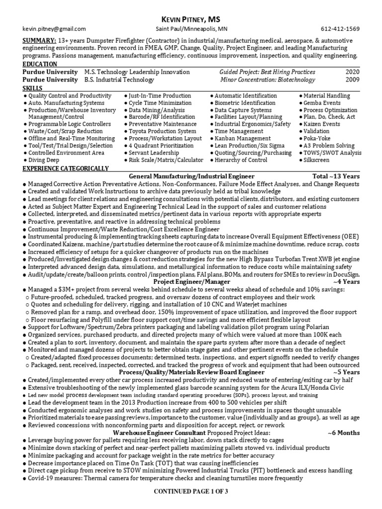 2023 Hybrid Kevin Pitney | PDF | Lean Manufacturing | Production And ...