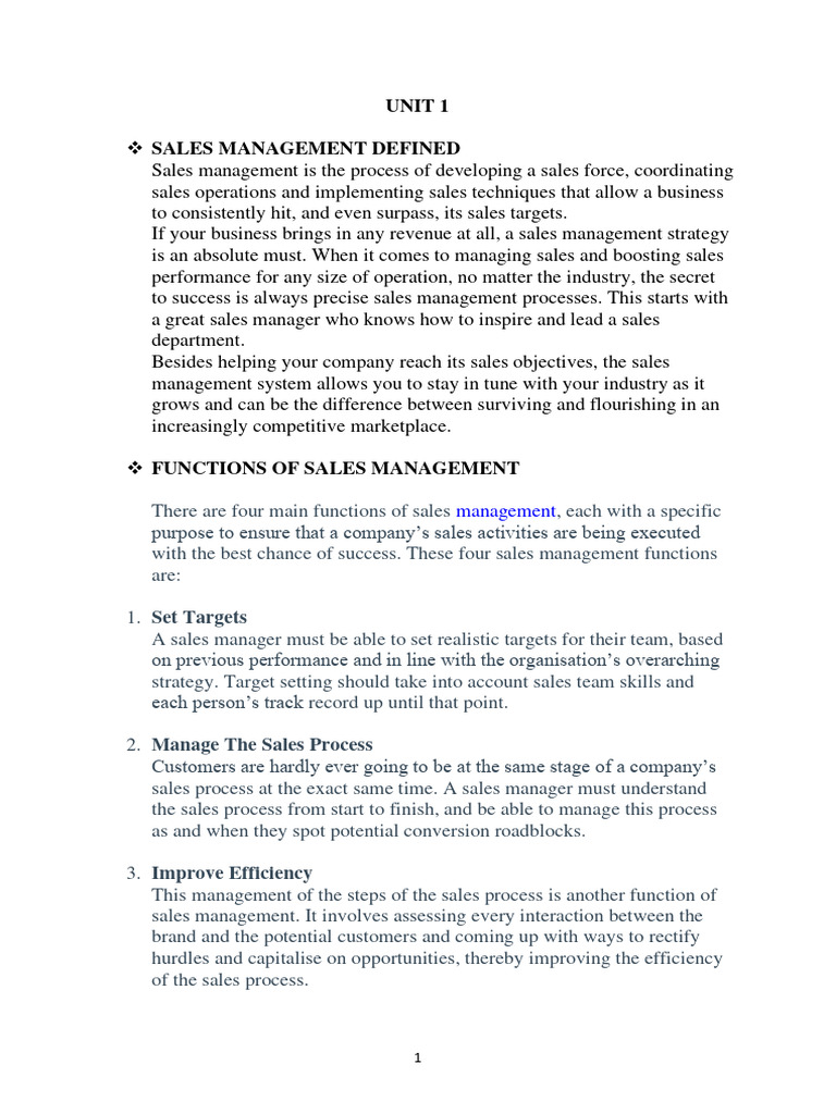 Sales Management | PDF | Sales | Retail