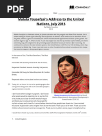 Speech by Malala Yousafzai at The Reception of The Nobel Peace Prize ...
