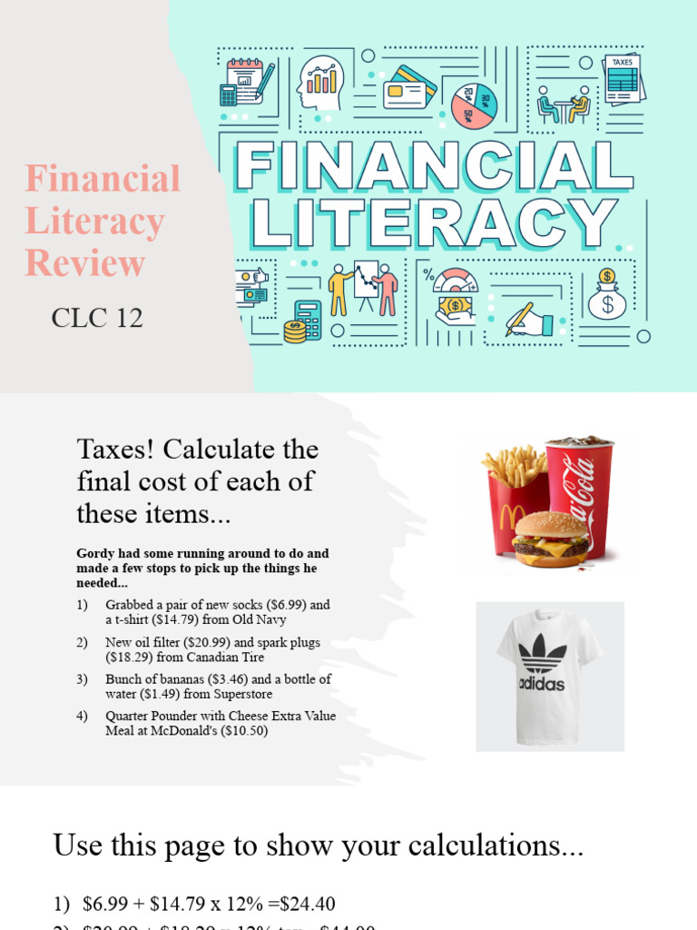 clc 12 - financial literacy review slides | PDF | Taxes | Government ...