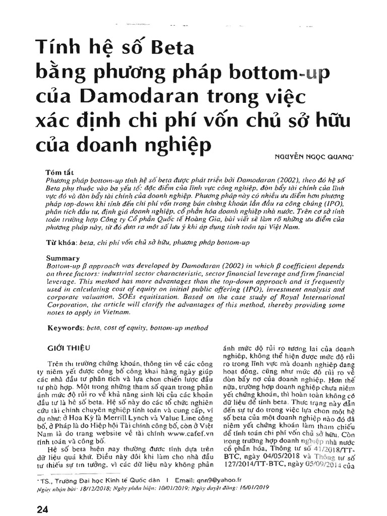 Bottom-Up Beta Calculation Guide | PDF | Financial Accounting | Investing