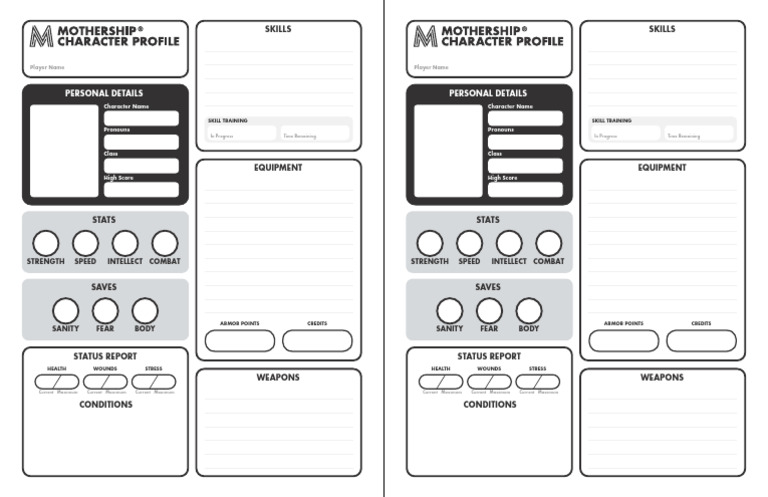 Advanced Character Sheet Form Fillable 2 Pages | PDF | Role Playing ...