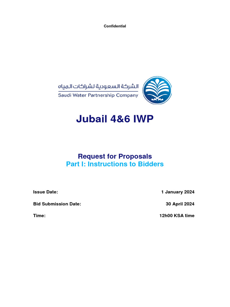 Jubail 4&6 Iwp - RFP - Part I - Final Itb | PDF | Request For Proposal | Consortium