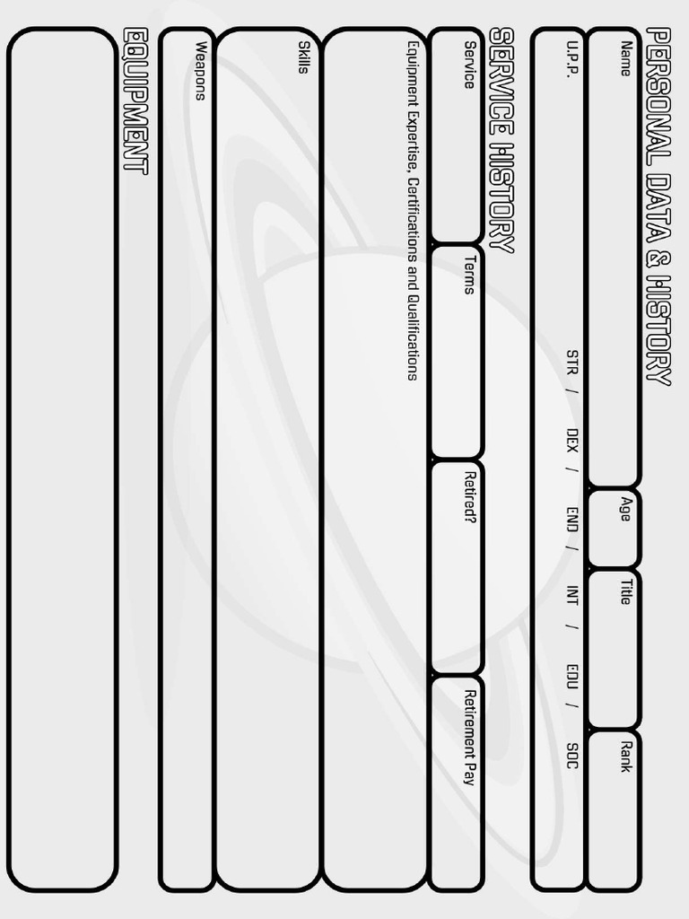 Classic Traveller Character Sheet 3 | PDF