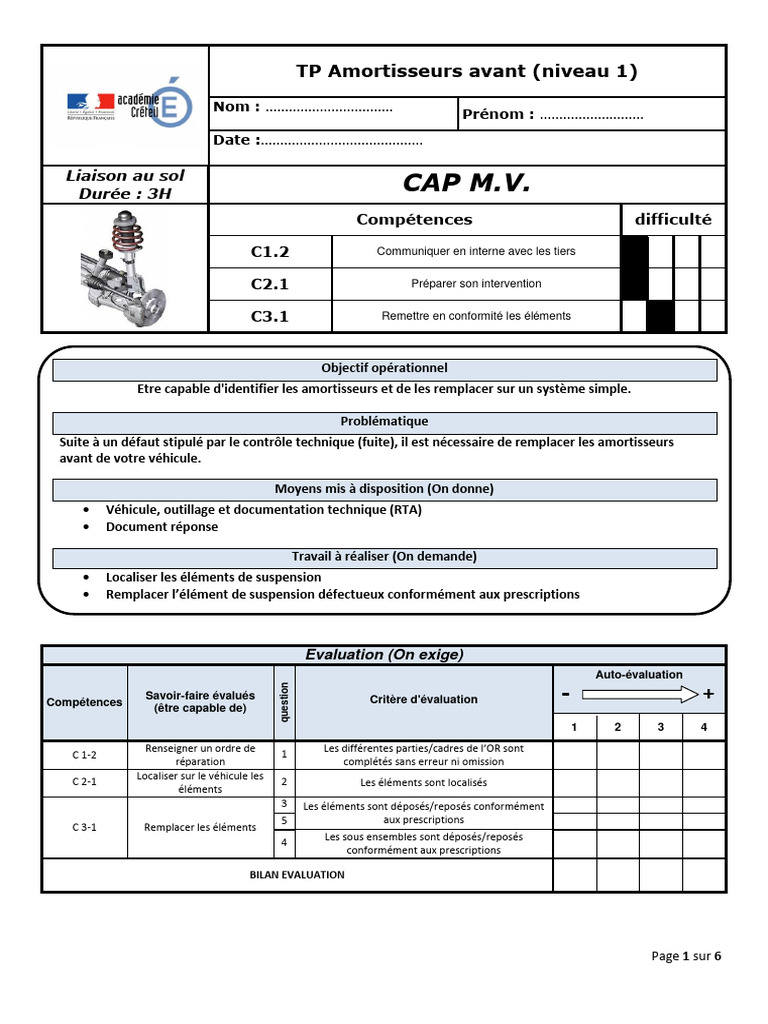 Remplacement des Amortisseurs Avant | PDF | Technologies automobiles ...