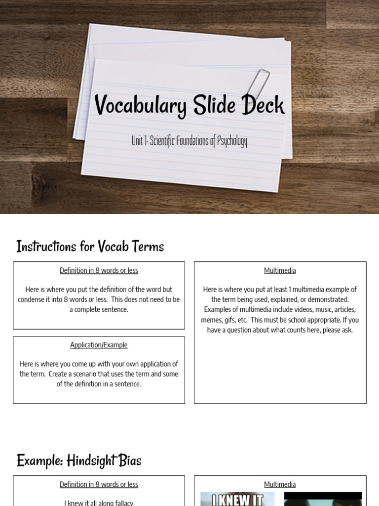 Psychology Vocabulary and Multimedia Examples | PDF | Psychology ...