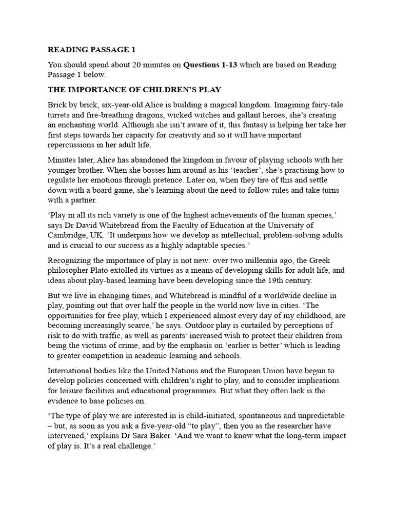 Importance of Children's Play in Development | PDF | Cognitive Science ...