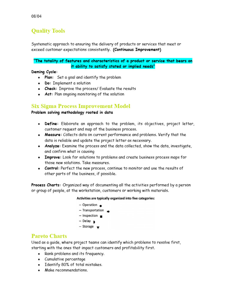 Quality Tools | PDF | Lean Manufacturing | Business