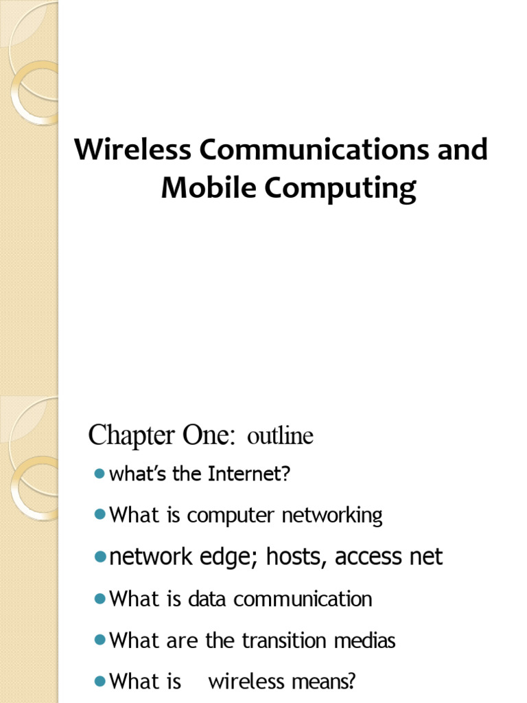 WCMC Chapter 1 - Introduction | PDF | Computer Network | Transmission Medium