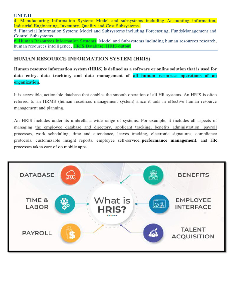 Comprehensive Guide to HRIS Functions | PDF | Human Resource Management ...