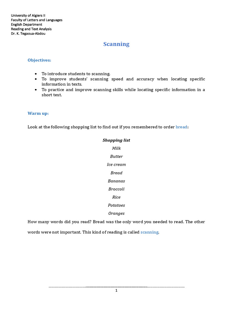 Scanning | Download Free PDF | Information | Cognition