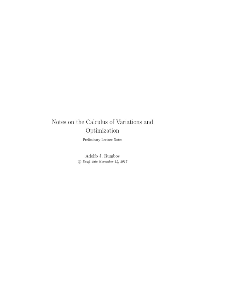 Math 188 Fall 2017 Notes | PDF | Calculus Of Variations | Mathematical ...
