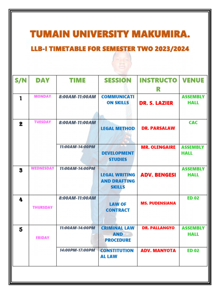 Tumain University Timetable.. | PDF | Religion & Spirituality