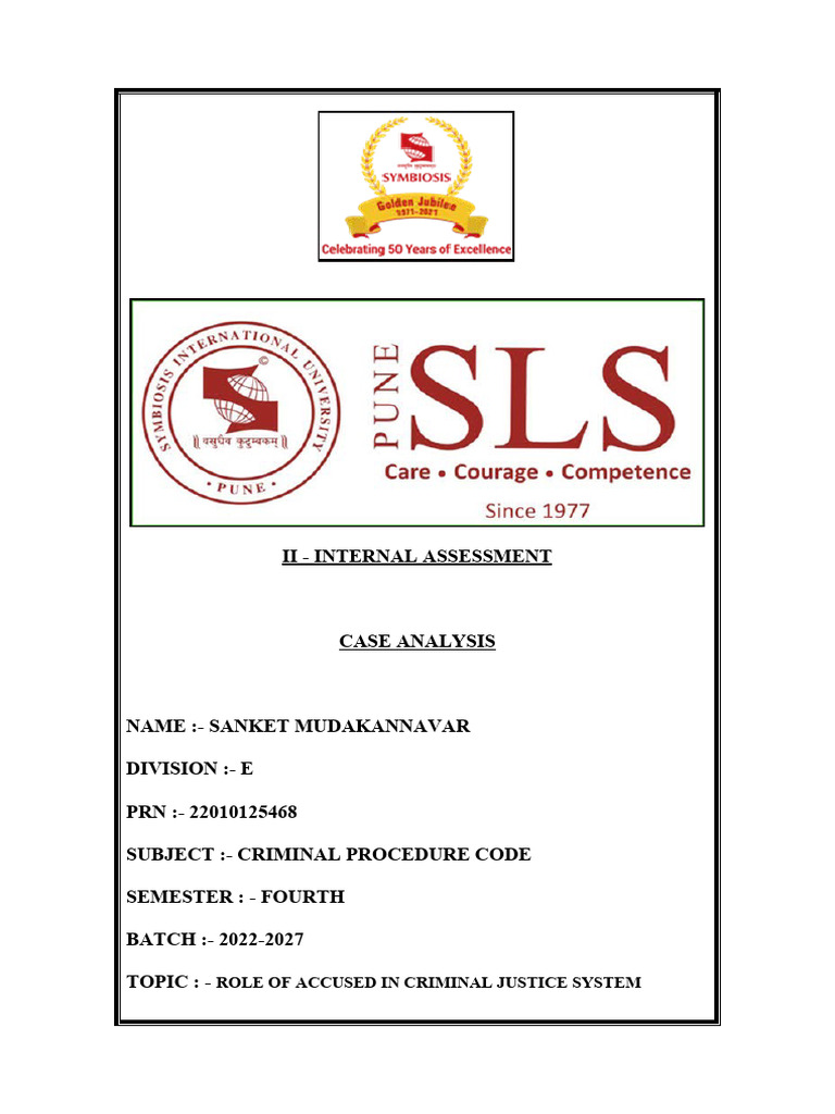CRPC Internal Sem Iv Internal 2 | PDF | Prosecutor | Judgment (Law)