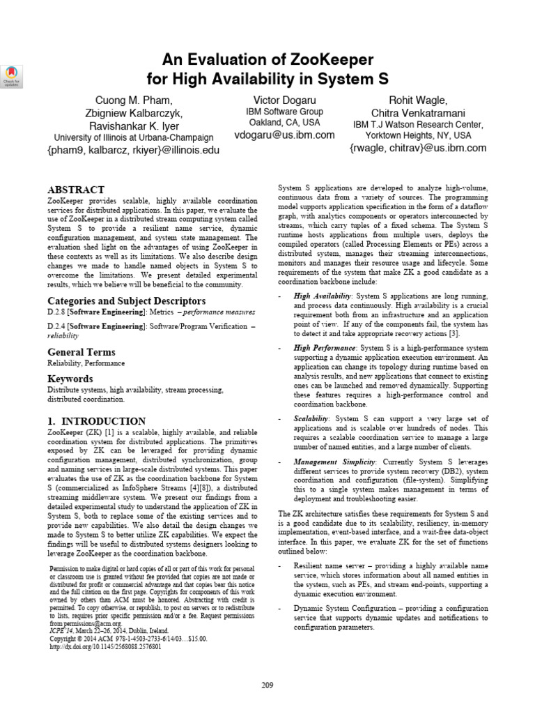 Zookeeper RS3 | PDF | Server (Computing) | System