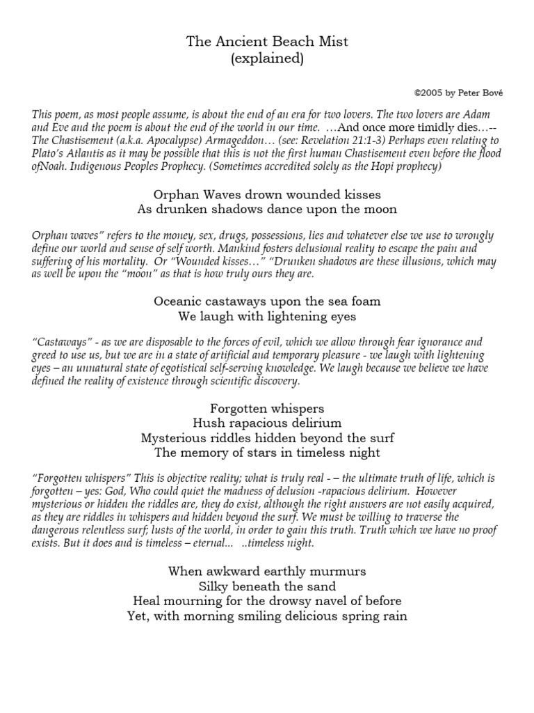 The Ancient Beach Mist Explained | PDF | Adam | Religious Belief And ...