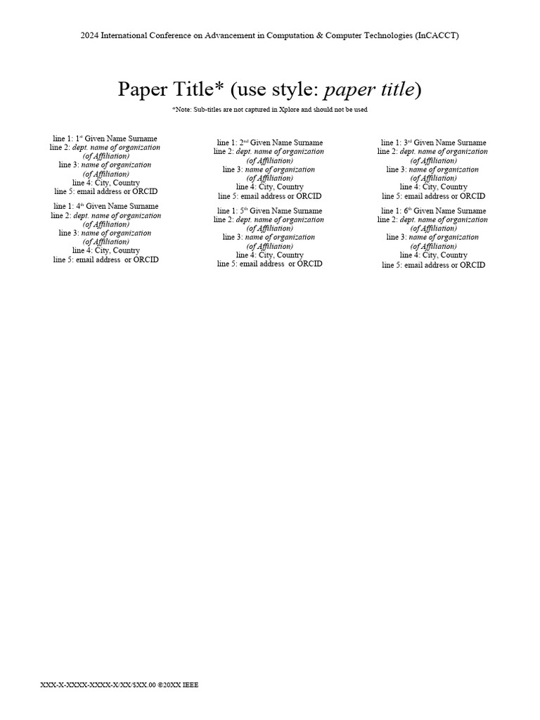 Conference Template A4 | PDF | International System Of Units ...