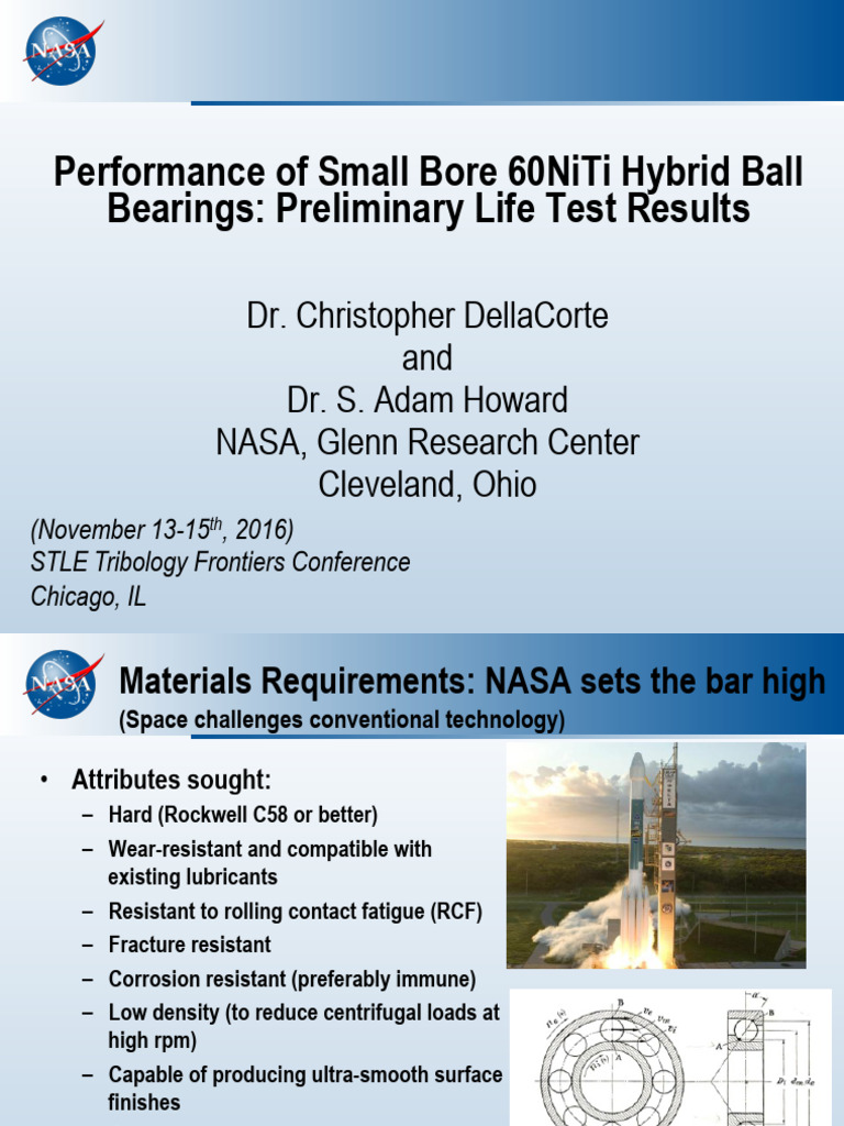 NASA - 60NiTi Superelastic Hybrid Angular Contact Ball Bearings - 2016 ...