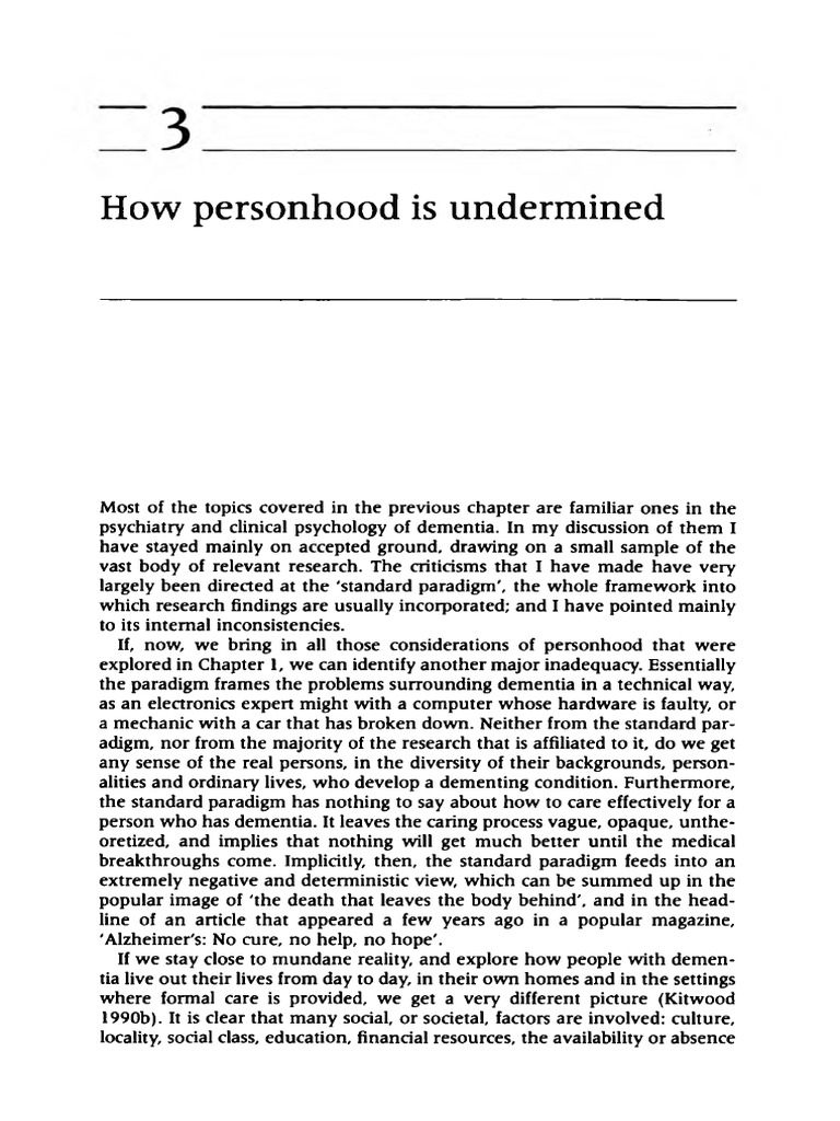 How Personhood Is Undermined and Maintained (Capítulos 3 e 4 Livro ...