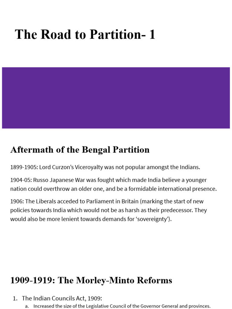 The Road To Partition - 1 | PDF | All India Muslim League | Muhammad ...