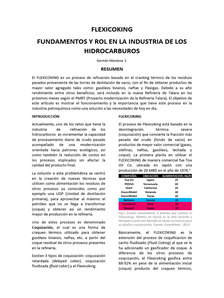 Flexicoking: Proceso y Beneficios en Refinación | PDF | Refinería de ...