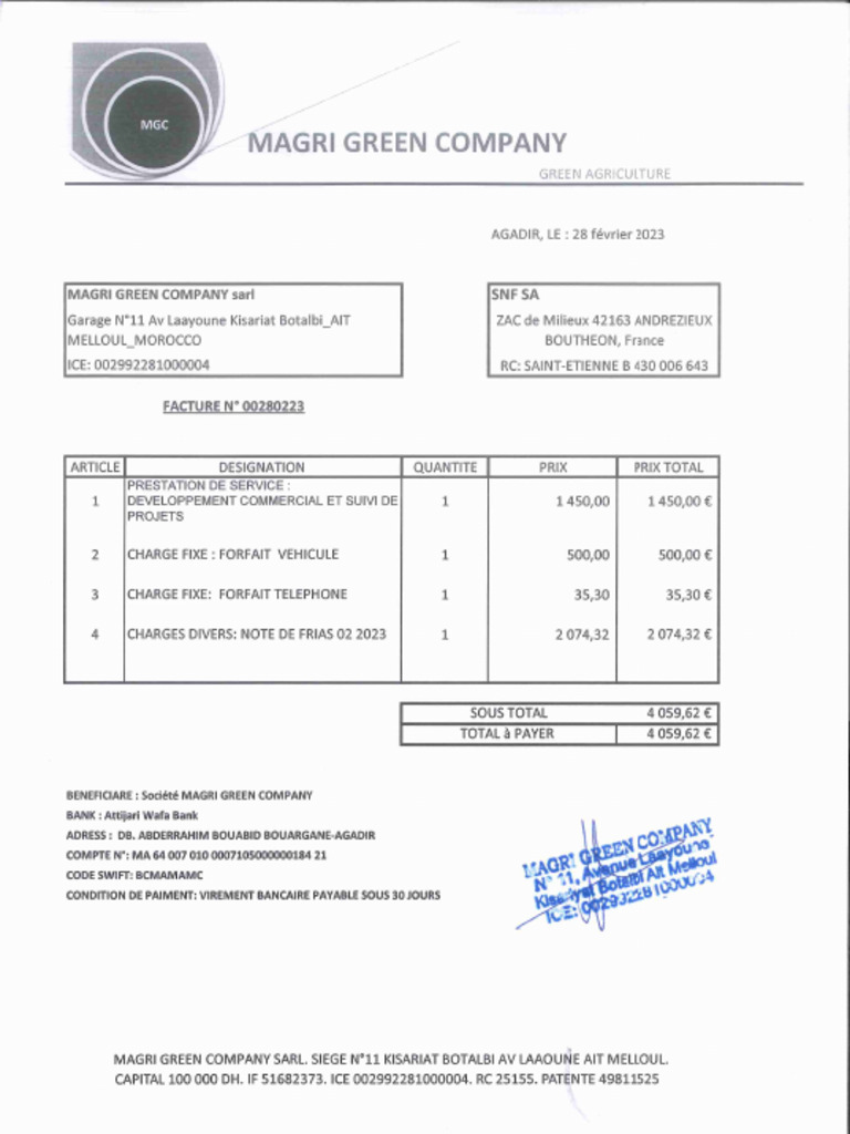 Facture Maroc 2023 | PDF