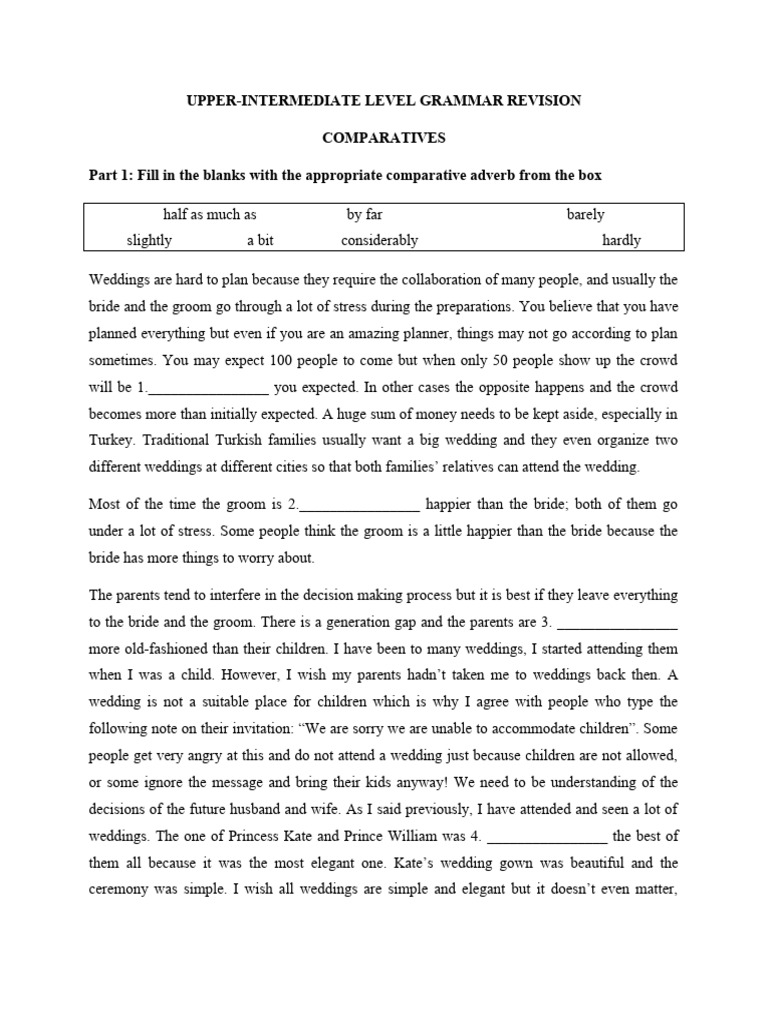 Comparatives Pdf Bride