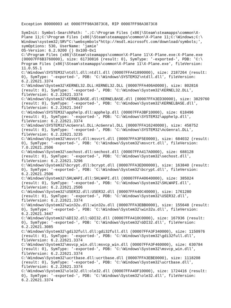 Stack Trace | PDF | Microsoft Software | Ibm Pc Compatibles
