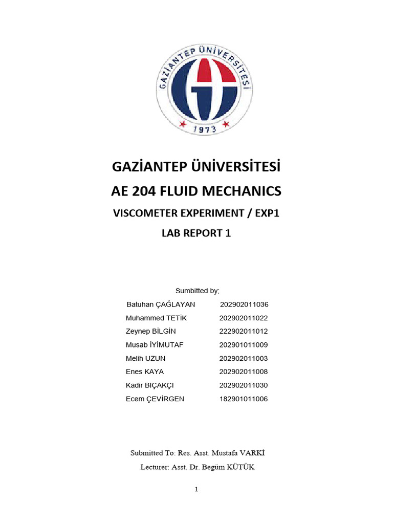 Viscometer Experiment Lab Report | PDF | Viscosity | Shear Stress