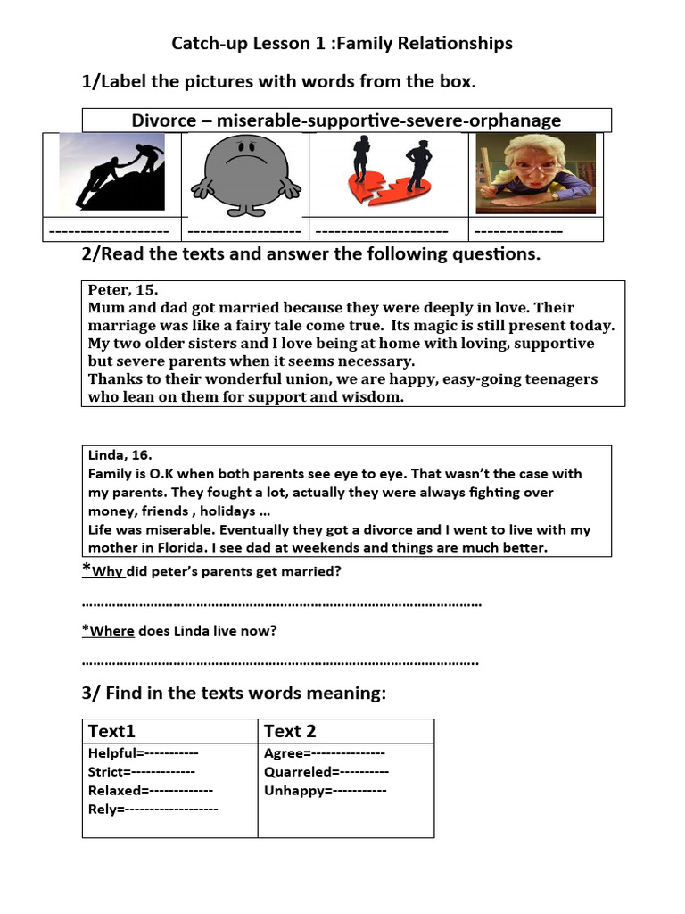 Family Relationships Lesson Plan | PDF | Kinship And Descent | Living ...