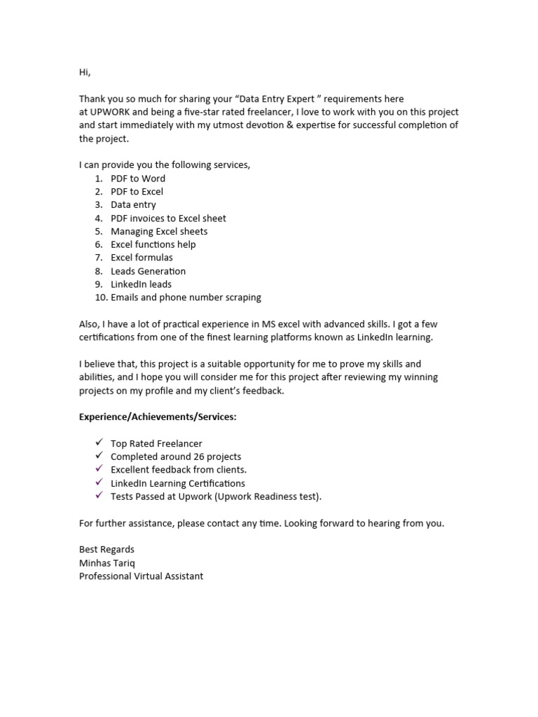 Data Entry Proposal by Top Rated Freelancer | PDF | Career & Growth ...