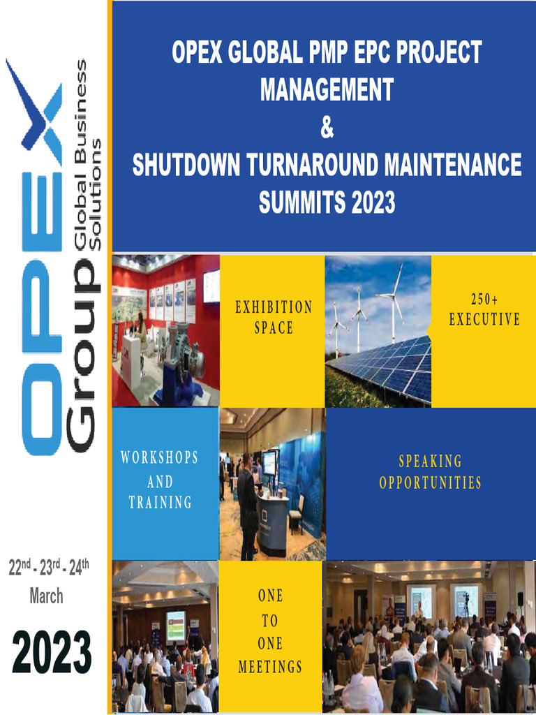 OPEX PMP EPC Project Management Summit London March 2023 | PDF