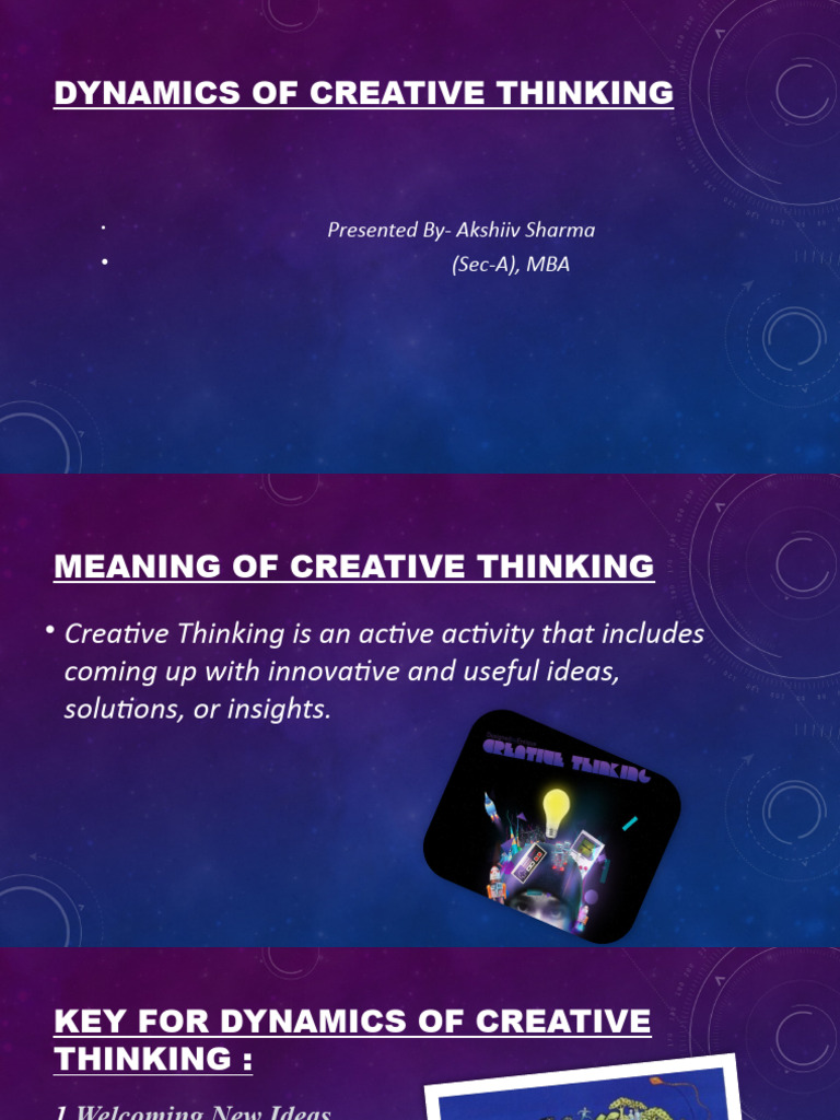 Dynamics of Creative Thinking | PDF