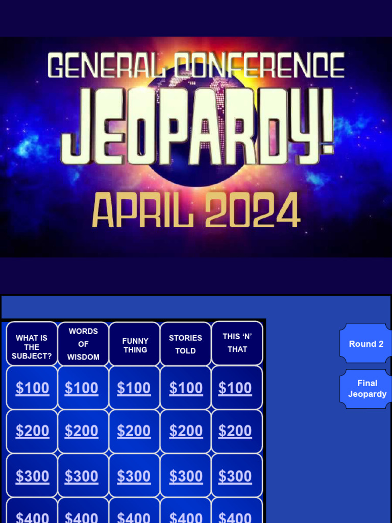 April 2024 General Conference Jeopardy | PDF | Jesus | Prayer