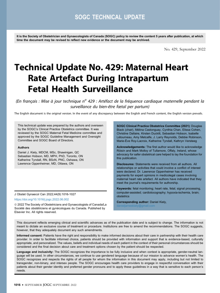 Technical Update No. 429 Maternal Heart | PDF | Childbirth | Medical Ultrasound