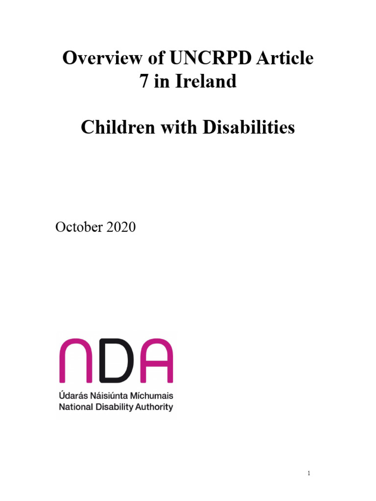 Overview of Uncrpd Article 7 Children With Disabilities | PDF ...