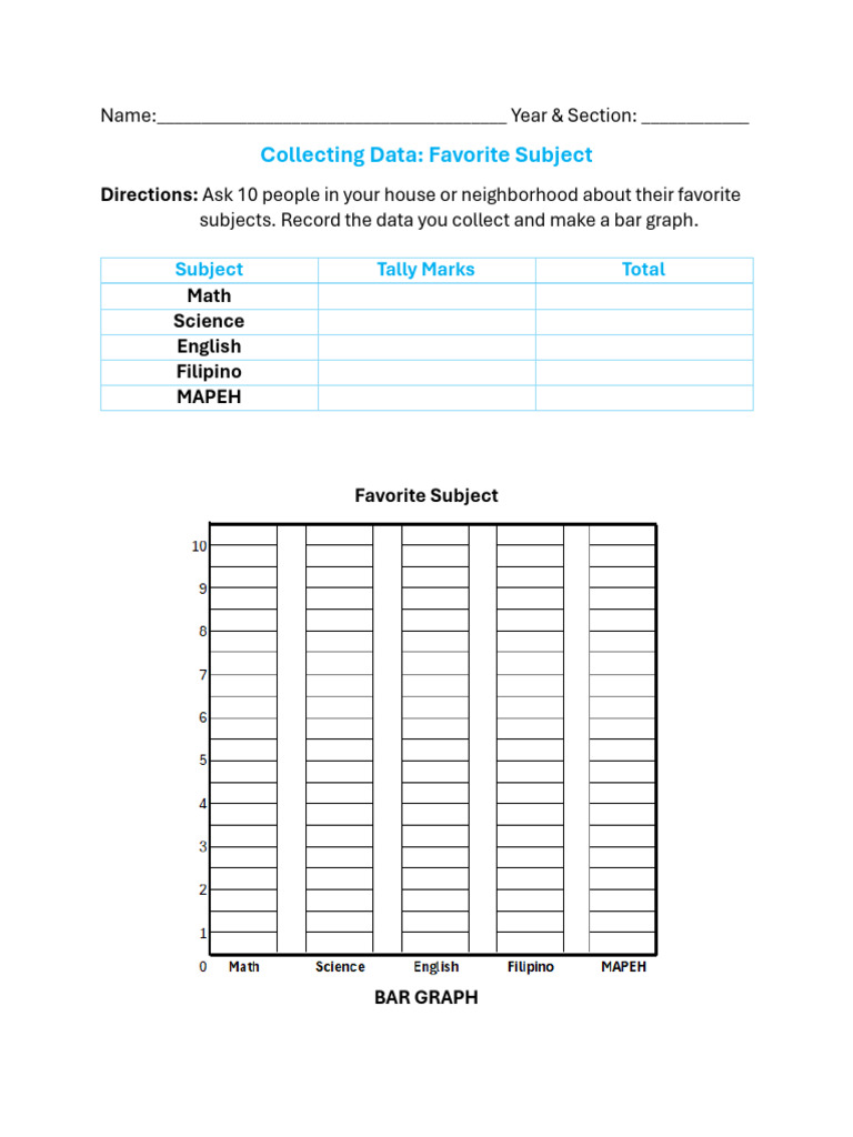 Worksheet Collecting Data | PDF