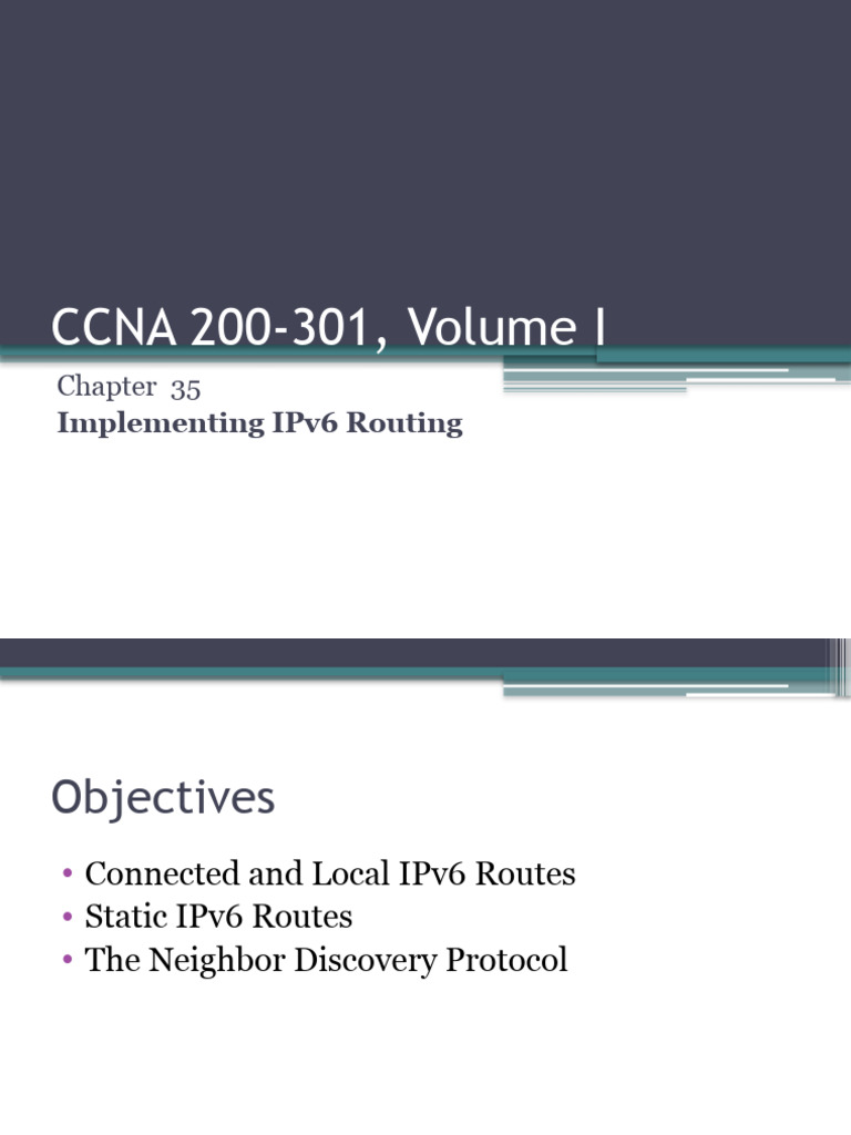 CCNA 200-301 Chapter 25 - Implementing IPv6 Routing | PDF