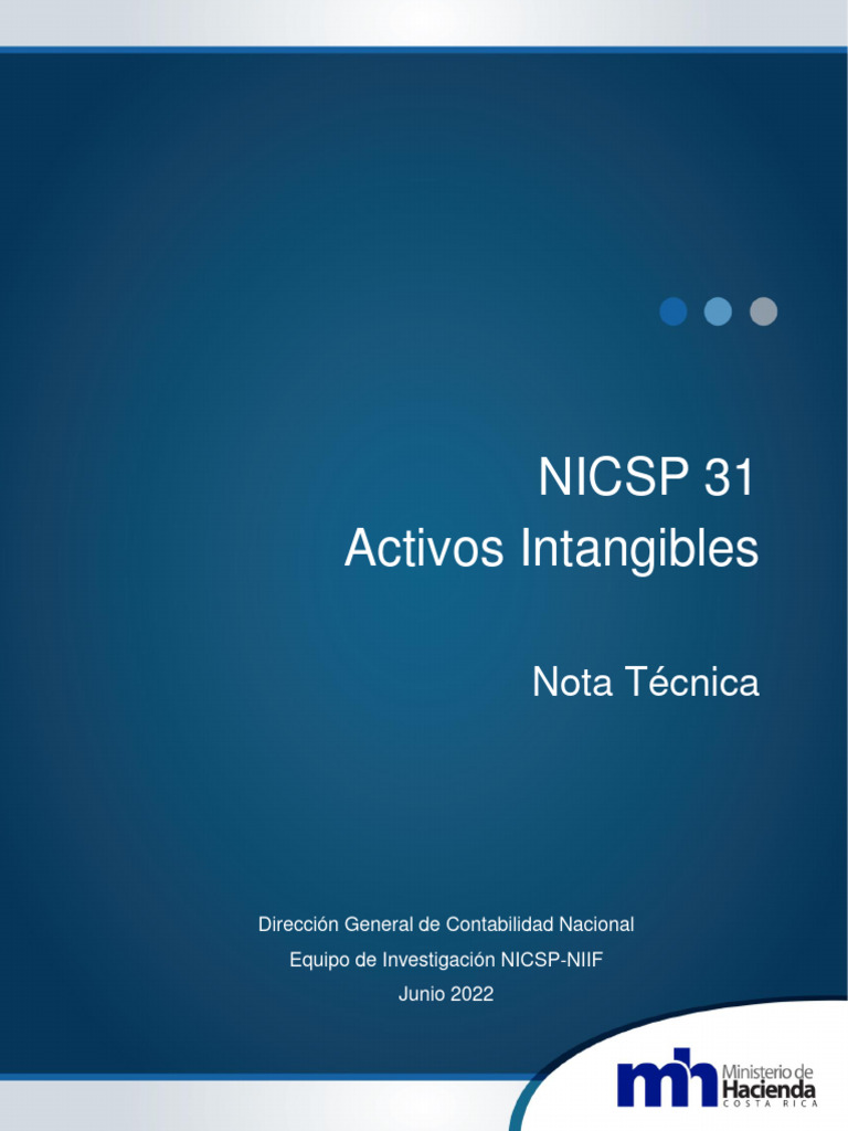NOTA TECNICA NICSP-31 Activos Intangibles Junio 2022 | PDF | Contabilidad | Activo intangible