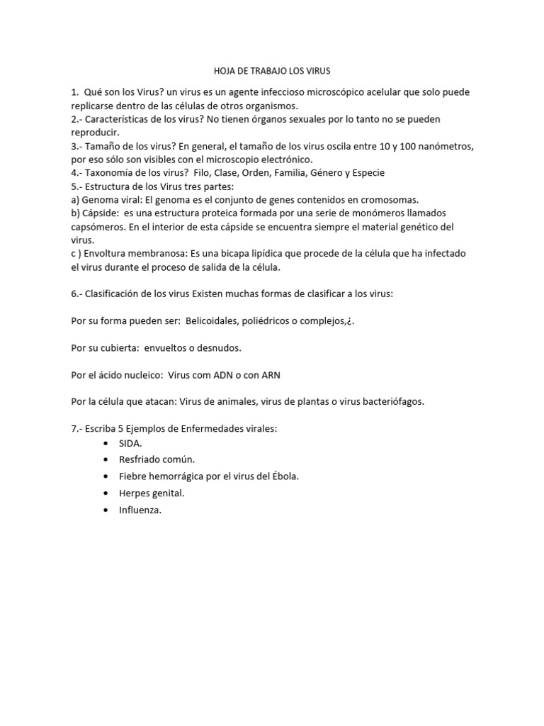 Características y Clasificación de Virus | PDF