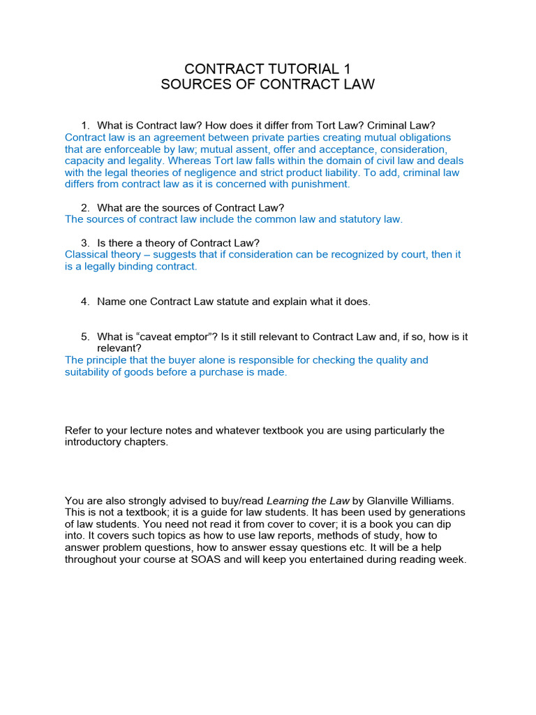Understanding Contract Law Basics | PDF
