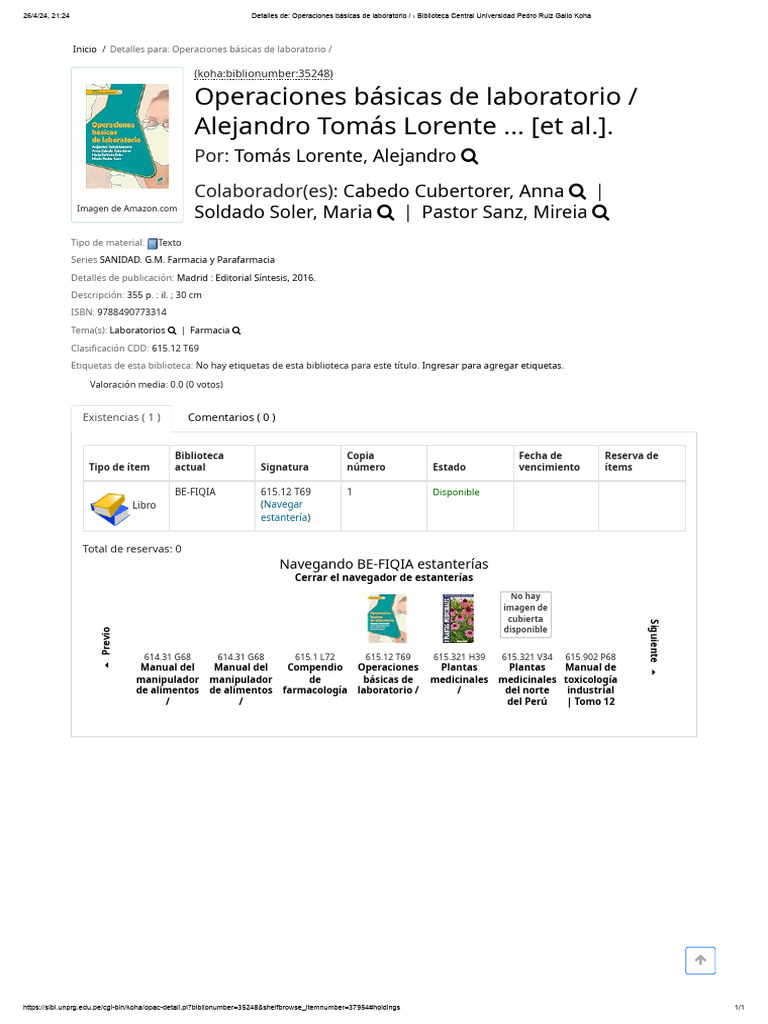 Detalles de_ Operaciones básicas de laboratorio _ › Biblioteca Central Universidad Pedro Ruiz ...