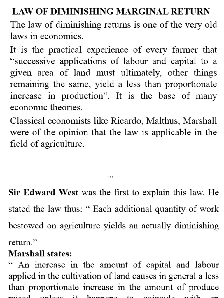 Laws of Return | PDF | Labour Economics | Economics