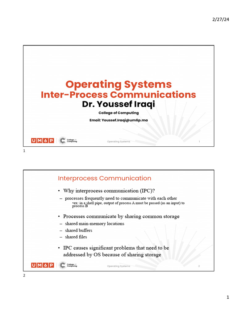3-IPC (1) | PDF | Process (Computing) | Message Passing