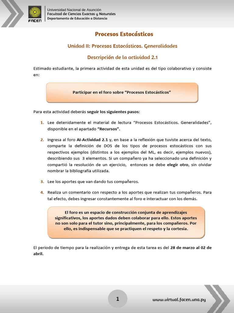 Actividad Colaborativa: Procesos Estocásticos | PDF | Aprendizaje