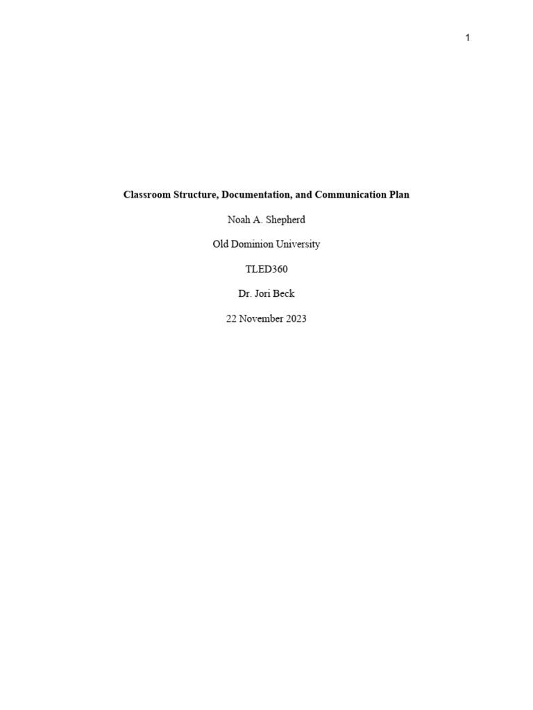 Classroom Structure, Documentation, and Communication Plan | Download Free PDF | Communication ...