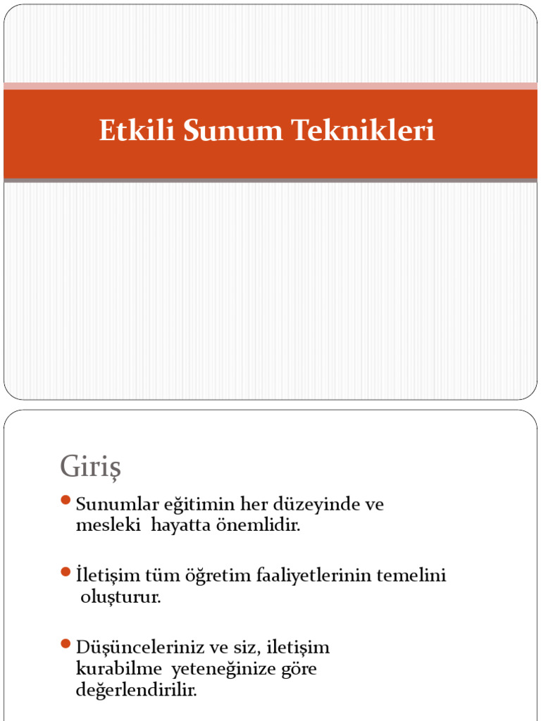 Etkili Sunum Teknikleri - 5 | PDF