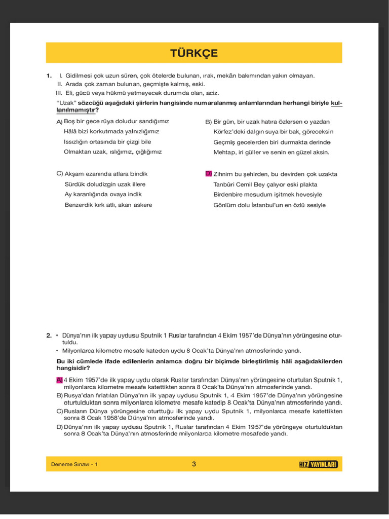 8 Peri̇yodi̇k Tarama Denemeleri̇ Ornek | PDF